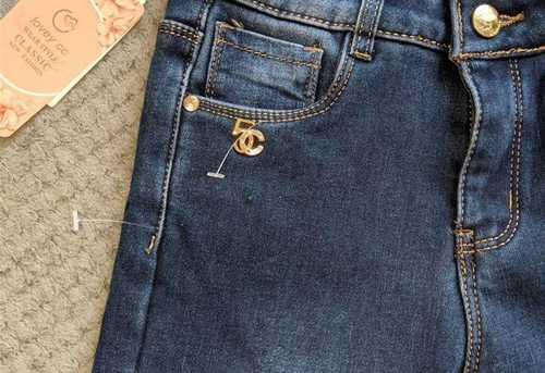 Новые утеплённые джинсы для девочки 7-8 лет