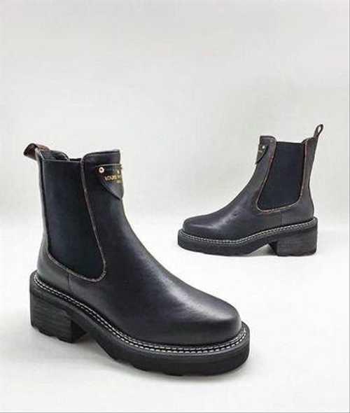 Ботинки челси Louis Vuitton кожаные чёрные