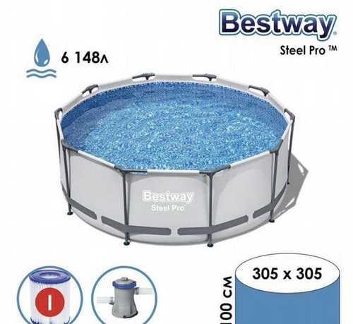 Каркасный бассейн Bestway 305*100 см Steel Pro