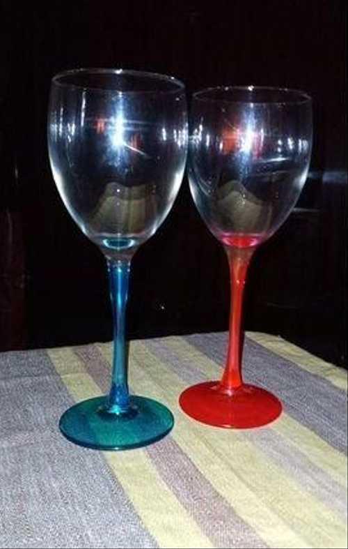 Бокалы для вина из цветного стекла (2 шт.)