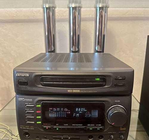 Музыкальный центр и 2 колонки aiwa