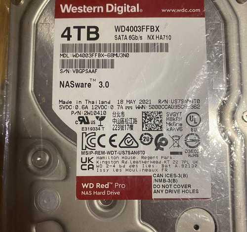 Новый Серверный жесткий диск WD red 4TB