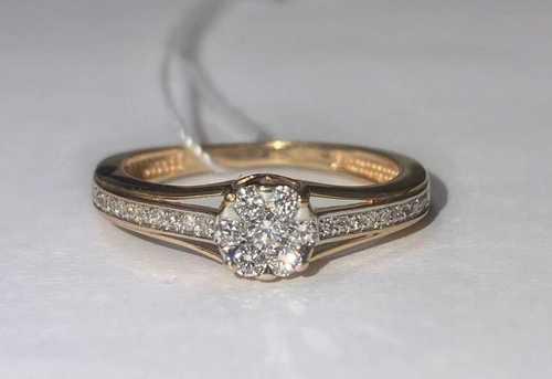 Золотое кольцо с бриллиантами 585 17 р-р