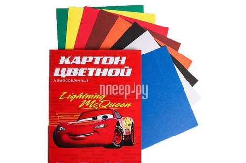 Картон цветной Disney Тачки, Молния Маккуин A4