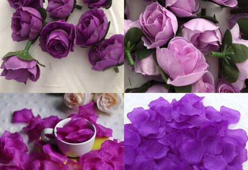 Шелковые розы и лепестки роз для декора / свадьбы