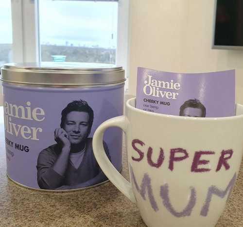 Кружка от Jamie Oliver с надписью Super Mum