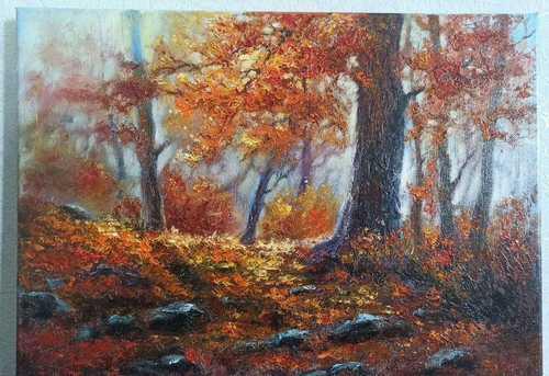 Картина маслом "Осенний лес"
