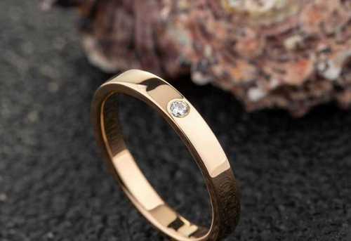 Обручальное кольцо золотое с бриллиантом
