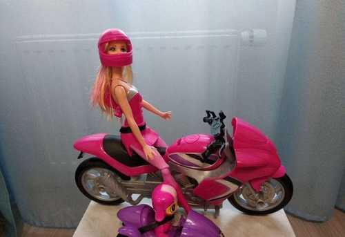 Мотоцикл для Барби-суперагента с куклой и питомцем