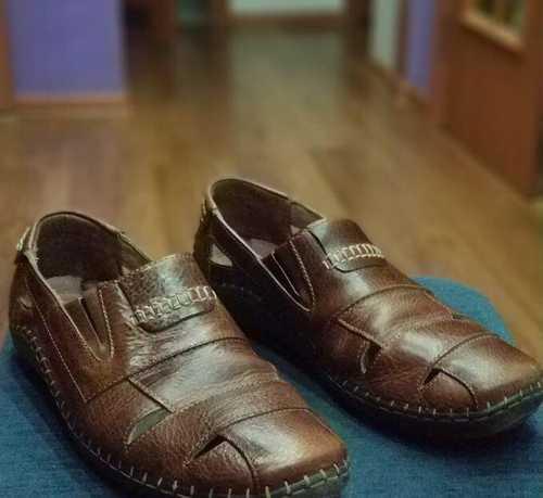 Мокасины сандалии мужские кожаные 41 р