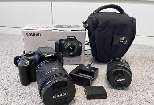 Фотоаппарат canon eos 1100d + два объектива