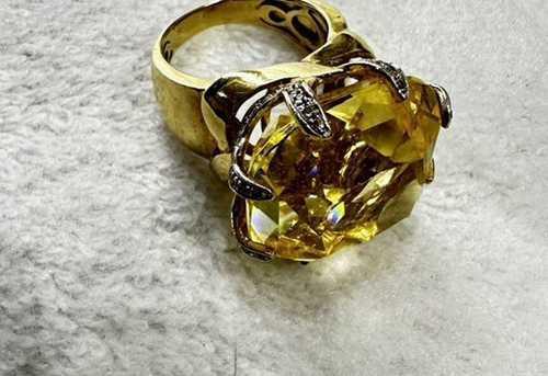 Золотое кольцо с огромным цитрином