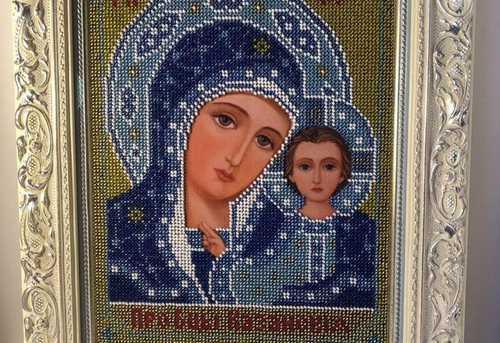 Икона Божией Матери "Казанская" из бисера