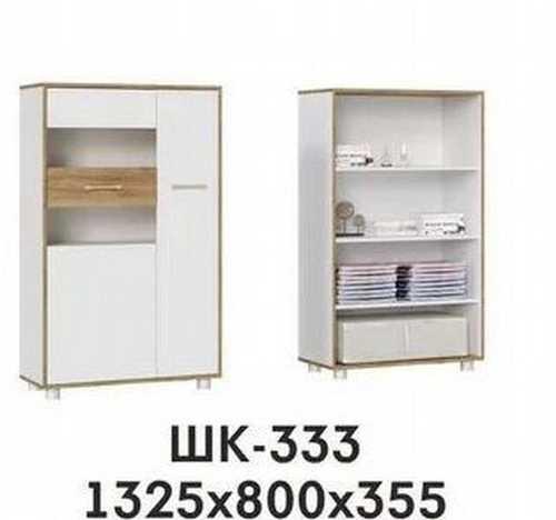 Шкаф-витрина белый Свен шк-333 80 см