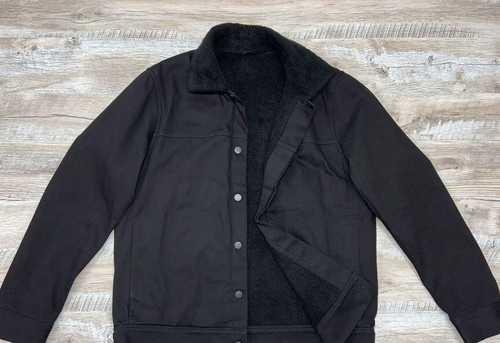 Чёрная мужская утепленная куртка шерпа Cos