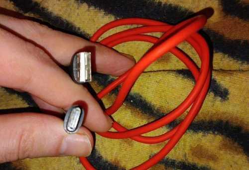 Шнур, кабель type c 1 метр красный