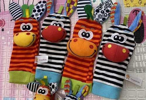 Носки погремушки игрушки для новорожденных