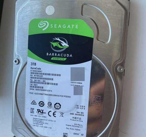 Жесткий диск 3TB Seagate Barracuda (HDD, SATA)