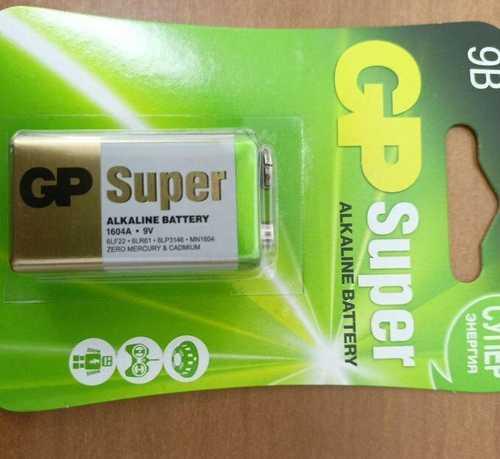 Батарейки GP Super Alkaline 1604A 6LR61 9V крона