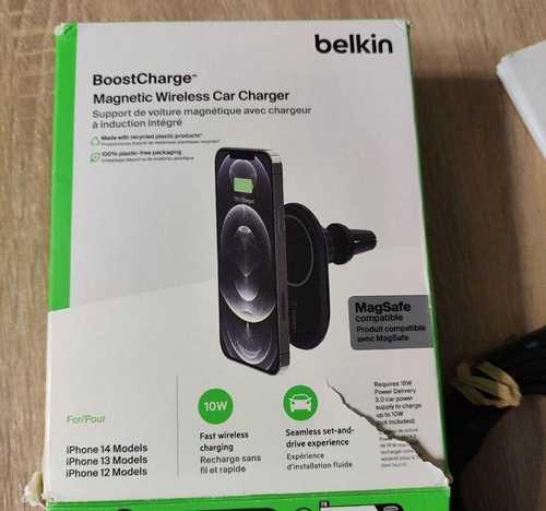 Автодержатель с зарядкой iPhone 12/13/14 Belkin 10