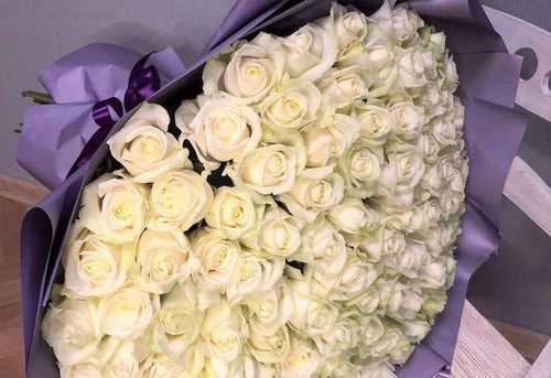 Свежие Белые Розы в Букетах для Подарка. Цветы
