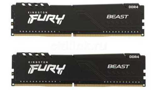 Озу Kingston Fury Beast Black 16 гб DDR4