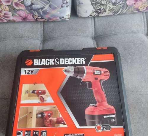 Аккумуляторная дрель шуруповерт 12v black&decker