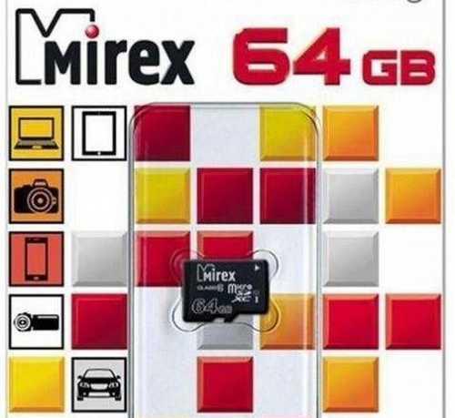 Карта памяти microSD 64GB class 10 mirex UHS-1