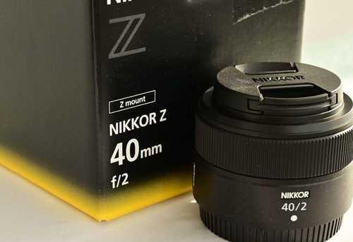 Объектив Nikon Z 40mm f2 (full frame/apsc)