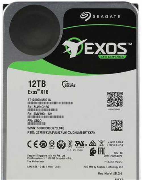 Seagate 12 тб Exos X16 ST12000NM001G-2MV103 3.5"