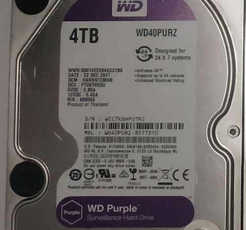 HDD диск WD40purz 4 TB SATA3 3,5