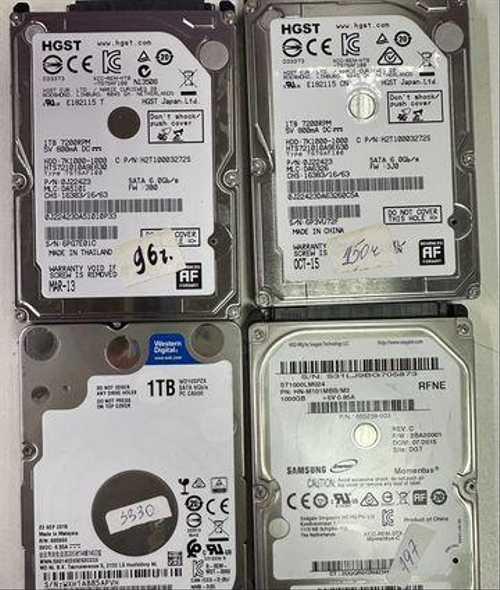 Диск бу 2,5 hgst Samsung WD 1 tb 3330ч