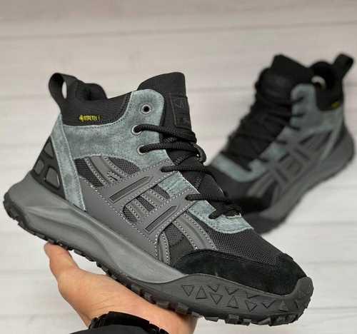 Зимние кроссовки asics gore tex серые 41-46
