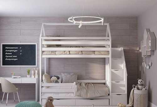 Кровать детская деревянная двухъярусная Prado