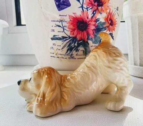 Фарфоровая статуэтка собака спаниэль