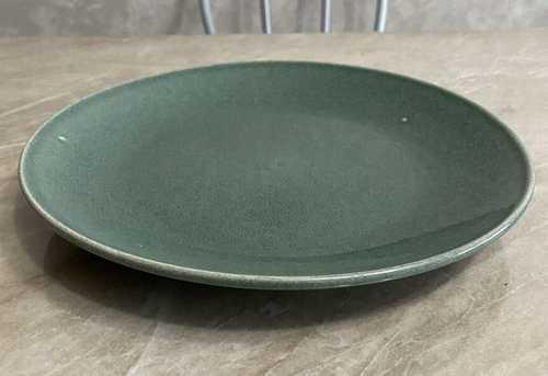 Тарелка зеленая керамическая 27 см
