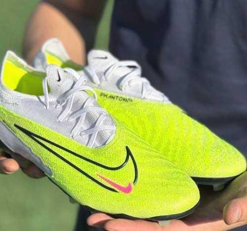 Бутсы Nike Phantom GX Elite white and yellow