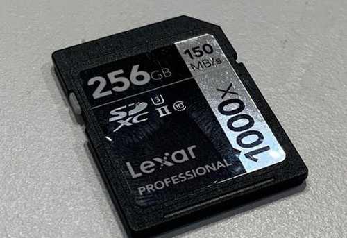 Карта памяти Lexar 256 GB 1000x sdxc 150 Mb/s