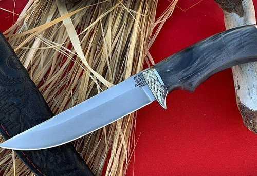 Нож "Ямал" сталь K340 карелка черный мельхиор