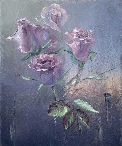 Картина маслом на холсте Цветы, Розы