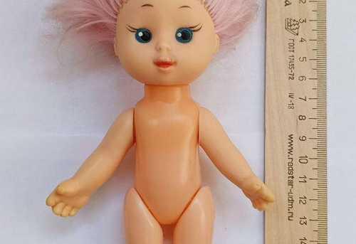 Кукла пупс с розовыми волосами винтаж ГДР
