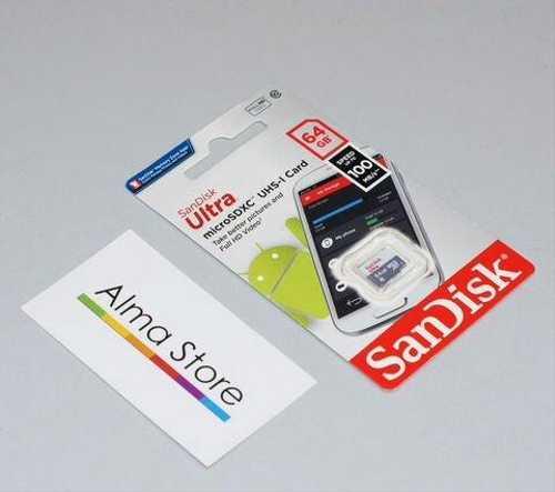 Карта памяти MicroSD SanDisk Ultra 64 гб Flash