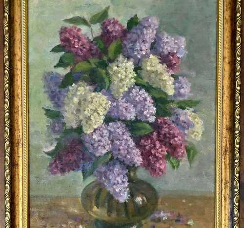 Картина Доронин Сирень 1980-х х.м. 40х30 см