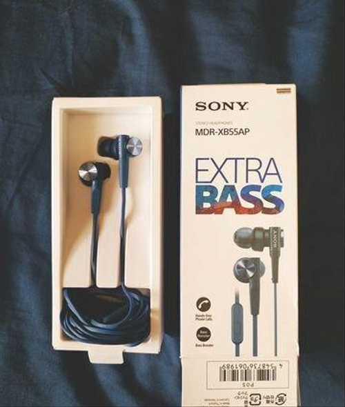 Новые наушники вкладыши Sony MDR-XB55AP Extra Bass