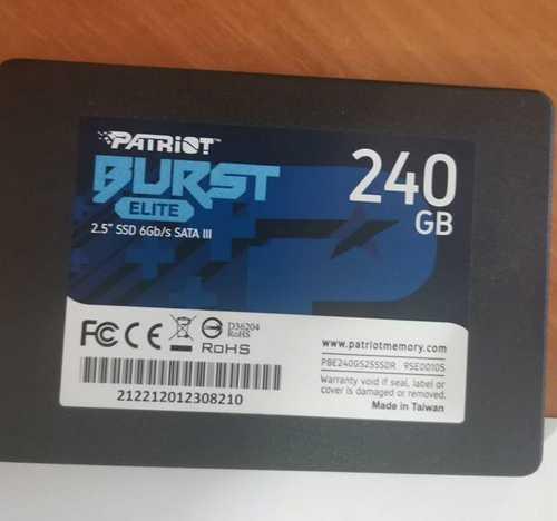 SSD диск Patriot 2,5',240 Gb, smart-хорошо, рабочи