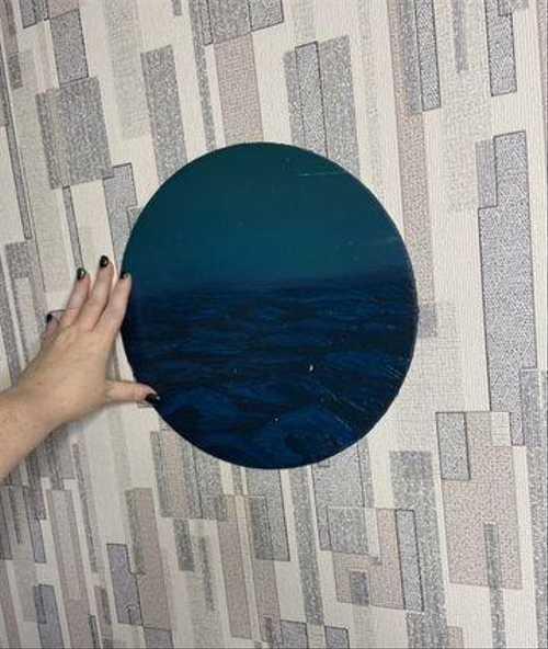 Круглая картина маслом на холсте «Океан»