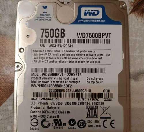 Жесткий диск WD 750GB