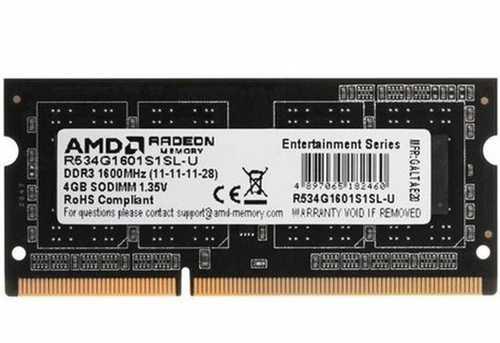 Модуль памяти DDR3L 4Gb AMD Radeon R534G1601S1SL-U