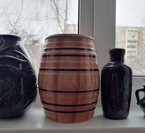 Керамика СССР ваза бочонок фруктовница