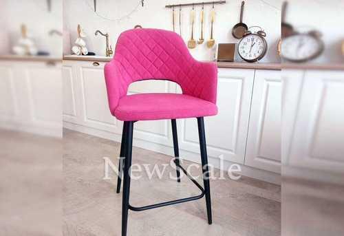 Барный розовый металлический стул